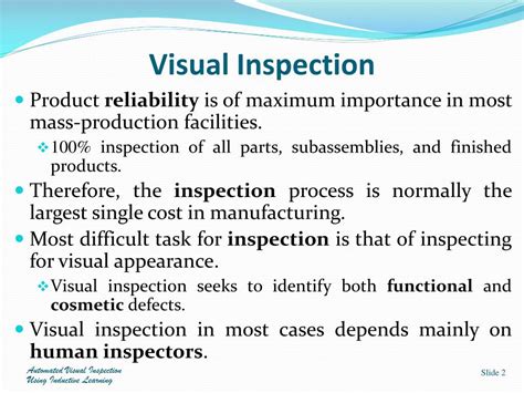 ppt automated visual inspection using inductive learning powerpoint