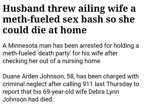 Husband Threw Meth Fueled Sex Bash For Ailing Wife Ebaums World