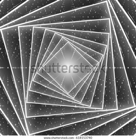 Vector Data Flow Visualization Square Twisted Stock Vector Royalty