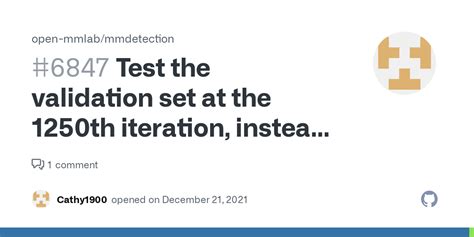Test The Validation Set At The 1250th Iteration Instead Of The 7330th · Issue 6847 · Open