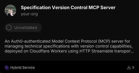 Specification Version Control Mcp Se · Lobehub