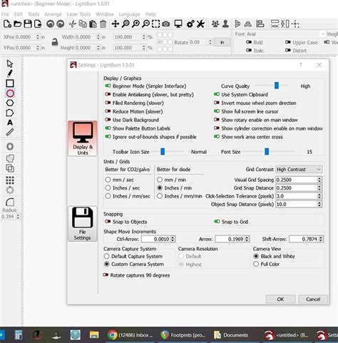 Lightburn 1 5 01 No Grid And Drawing Tools Dont Function Lightburn Software Questions