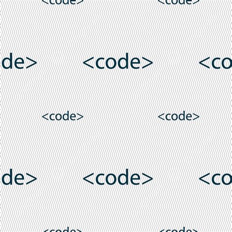 Geometric Texture Seamless Pattern Featuring Code Sign Icon And