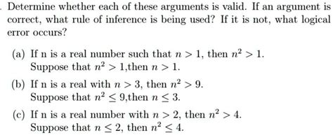 determine whether each of these arguments is valid if an argument is