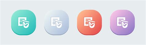 Secure Connection Solid Icon In Flat Design Style Network Signs