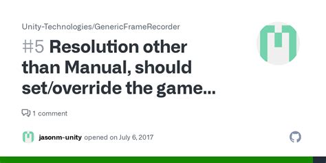 Resolution Other Than Manual Should Set Override The Game Views Render Resolution Issue