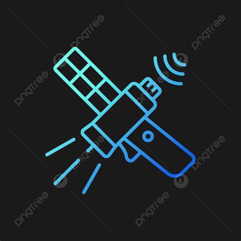 Gradient Vector Icon For Darkthemed Communications Satellite Theme Outline Connection Vector