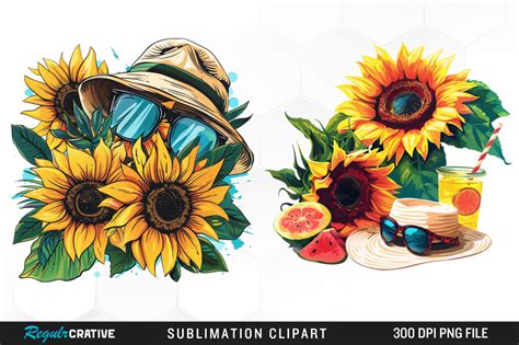 Sunflower Treat Summer Aesthetic Clipart Graphic By Regulrcrative