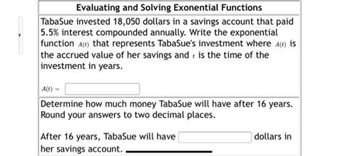 Solved Evaluating And Solving Exonential Functions Tabasue