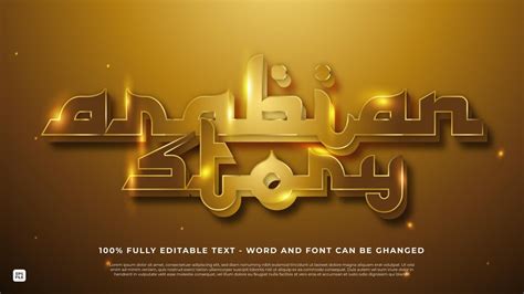 Premium Vector Editable Text Effect With Arabic Text Theme
