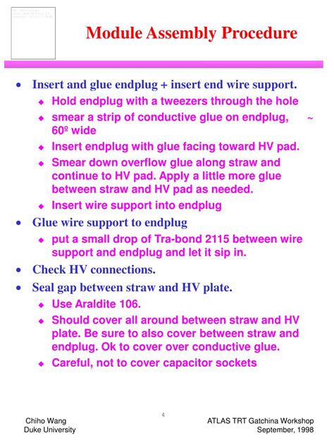 Ppt Module Assembly Procedures Chiho Wang Duke University Powerpoint