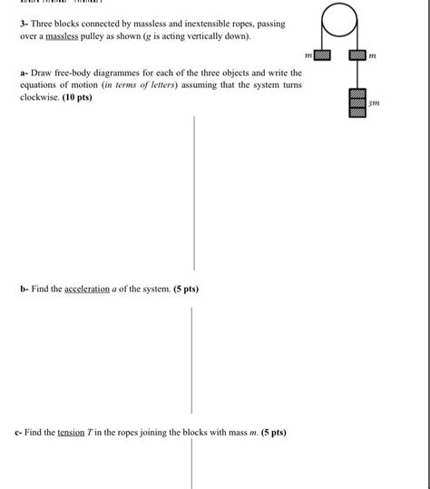 Solved 3 Three Blocks Connected By Massless And