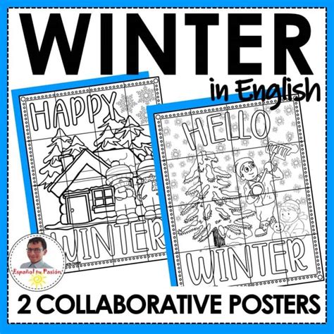 Winter 2 Collaborative Coloring Oversized Posters In English Tpt