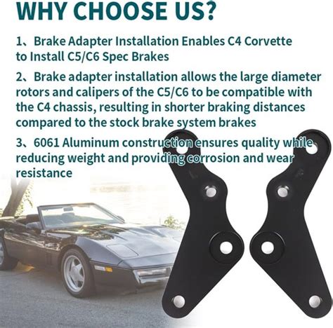 For 1988 1996 C4 Corvette To C5 C6 Caliper Brake Adapter Conversion