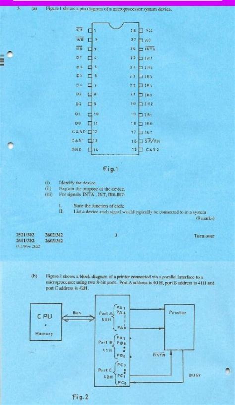 A Figure 1 Shows A Pin Diagram Of A Microprocessor System Device I