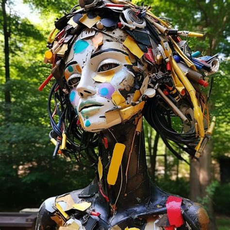 Premium Photo Avantgarde Sculpture Made From Recycled Materials