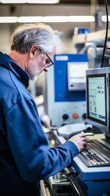 Mature Technician Testing Machine Part Using Equipment In Industry Premium Ai Generated Image