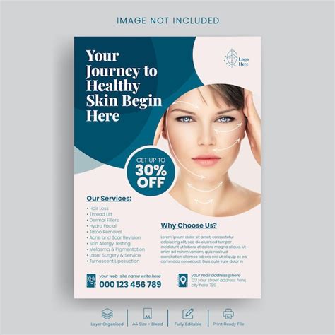 Skin Care Treatment Cosmetics Product Print Flyer Or Poster Template