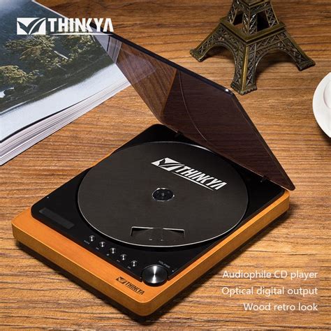 Thinkya Cd Player Retro And Elegant Portable Home Audio Player Optical Fiber Output Lossless