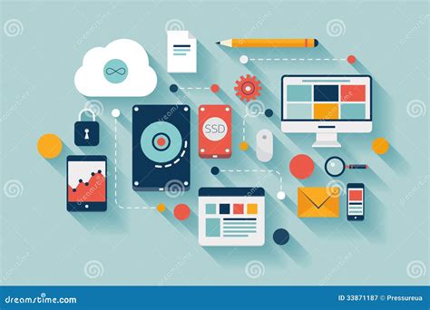 Data Storage Concept Illustration Stock Vector Illustration Of Global Computer 33871187