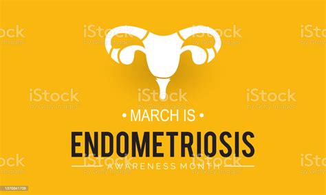 자궁 내막증 인식의 달 배너 카드 포스터 배경에 대한 벡터 템플릿 디자인 자궁내막증에 대한 스톡 벡터 아트 및 기타 이미지