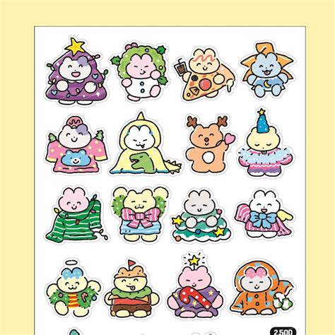 히히클럽 New 어글리 스웨터 칼선 스티커 위시버킷