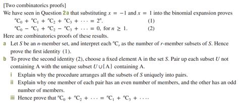 Solved [two Combinatorics Proofs] We Have Seen In Question 2
