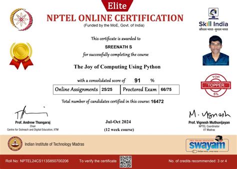 Nptel Pythonprogramming Iitmadras Iitropar Sreenath S