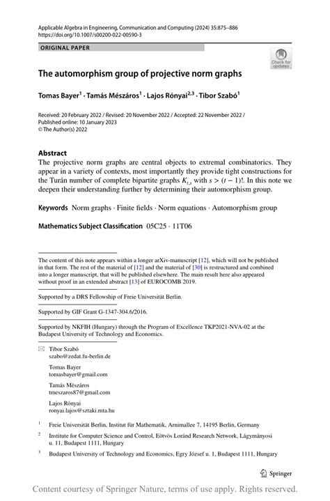 pdf the automorphism group of projective norm graphs