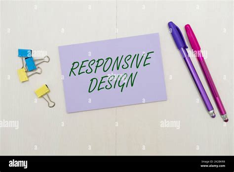 Text Caption Presenting Responsive Design Word Written On Web Page Creation That Makes Use Of