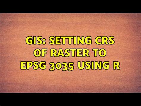 GIS Setting CRS Of Raster To EPSG Using R YouTube