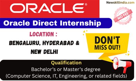 Oracle Internship 2025 Openings In Bengaluru Hyderabad And New Delhi