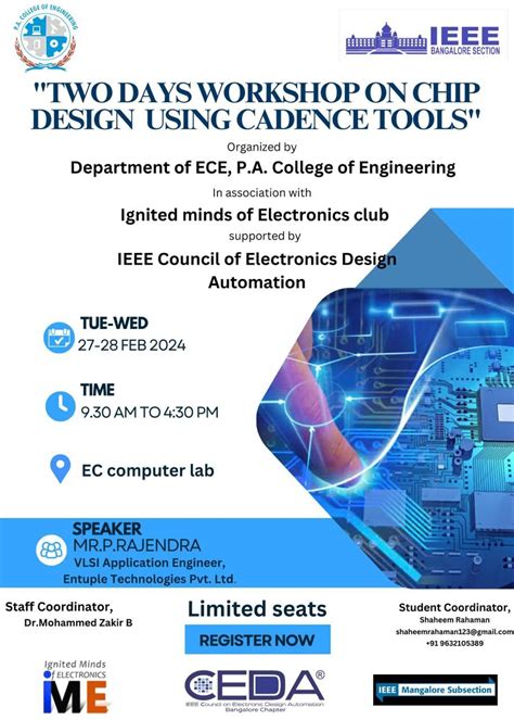 Mohammed Jafeen On Linkedin Participated In Two Days Workshop On Chip Design Using Cadence Tools