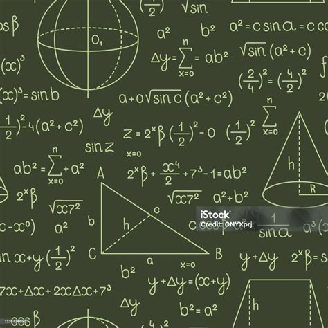 수식 패턴 문자 와 숫자 그래프와 삼각계 화려한 벡터 원활한 배경에 대한 복잡한 과학적 다이어그램을 상징 수학 또는 기하학적 수식 증거에 대한 스톡 벡터 아트 및 기타