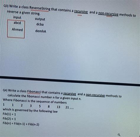 Solved 03 Write A Class Reversestring That Contains A