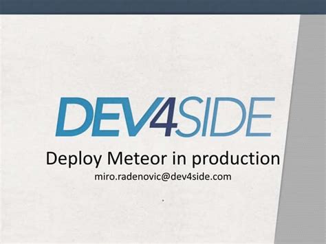 Deploy Meteor In Production Ppt