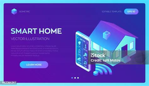 Konsep Sistem Rumah Pintar Sistem Kontrol Rumah Jarak Jauh Isometrik 3d Konsep Iot Koneksi Dan