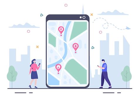 Premium Vector Mobile Navigation Gps Navigator Route Map Application