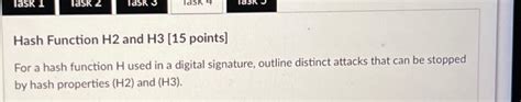 Hash Function H2 And H3 15 Points For A Hash