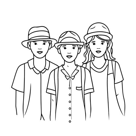 스케치 손으로 그린 단일 라인 아트 색칠 페이지 선 그리기 흰색 배경에 고립 프리미엄 벡터