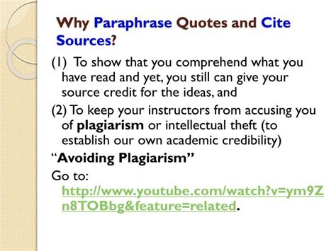 Ppt “in Other Words” Quoting Summarizing And Paraphrasing