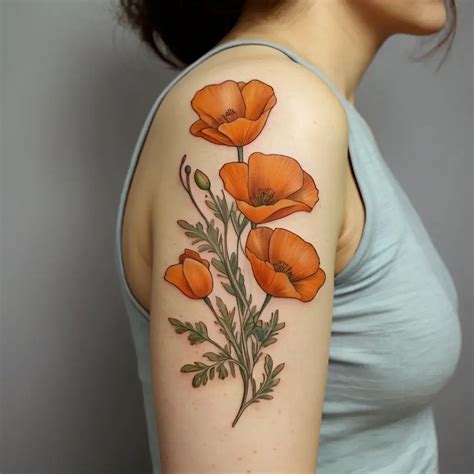 California Poppy Tattoos Meaning Symbolism 88 Designs Hbtat2