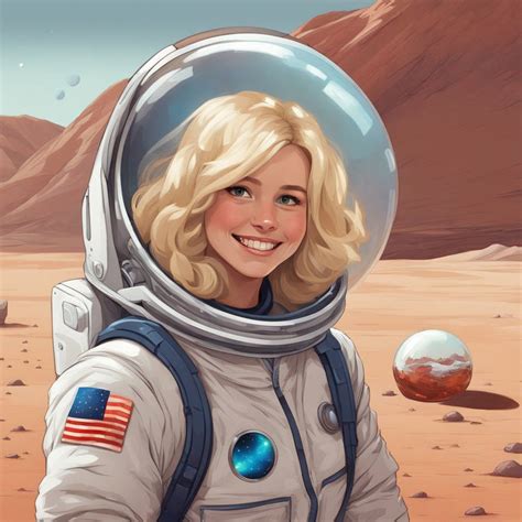 Smiling Blonde Girl Space Suit Bubble Helmet Mars By Amongthefirst On Deviantart