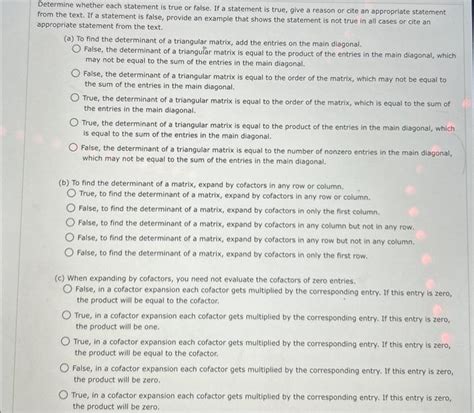 solved determine whether each statement is true or false if