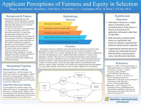 Pdf Applicant Perceptions Of Fairness And Equity In Selection Brian Oleary