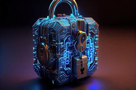 Premium Ai Image Cyber Security Network Digital Padlock With Data Protection Technology