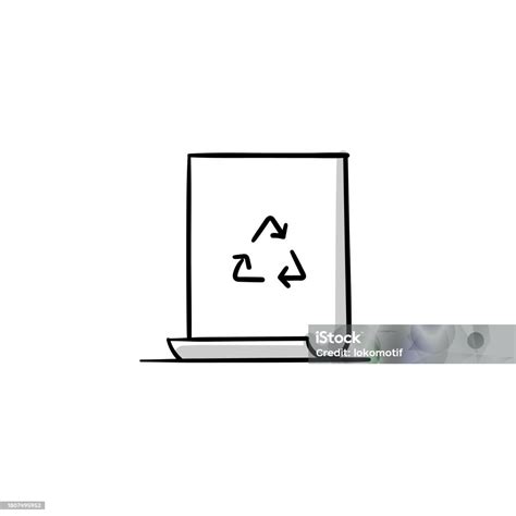 재활용 용지 스케치 낙서 벡터 라인 아이콘 편집 가능한 획 Icon은 웹 디자인 모바일 앱 Ui Ux 및 Gui 디자인에 적합합니다 사무실에 대한 스톡 벡터 아트 및 기타