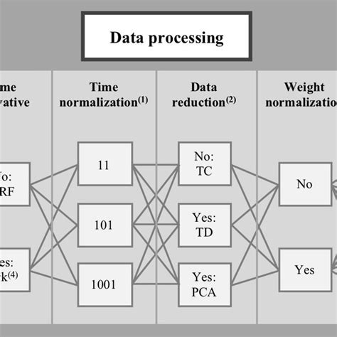 Combinations Of Commonly Used Data Preprocessing Steps Before