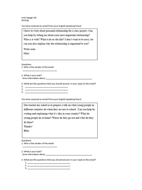 Form 2 Unit 1 Worksheet Pdf