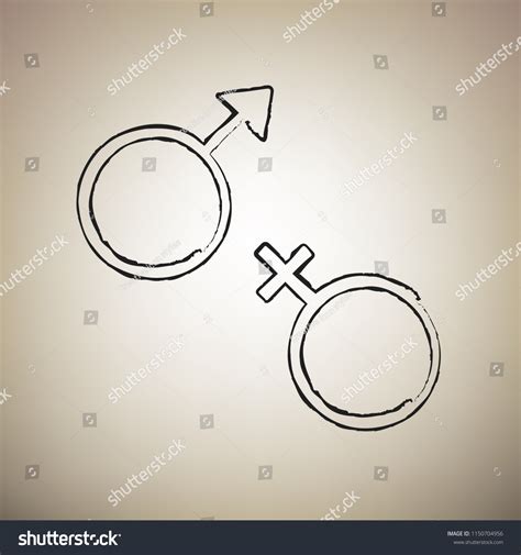 Sex Symbol Sign Vector Brush Drawed vector de stock libre de regalías